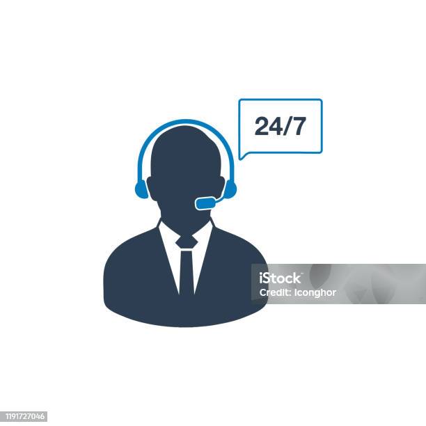 24 7 Customer Service Icon Flat Style Vector Eps Stock Illustration ... 24 7 Customer Service Icon Flat Style Vector Eps Stock Illustration ...