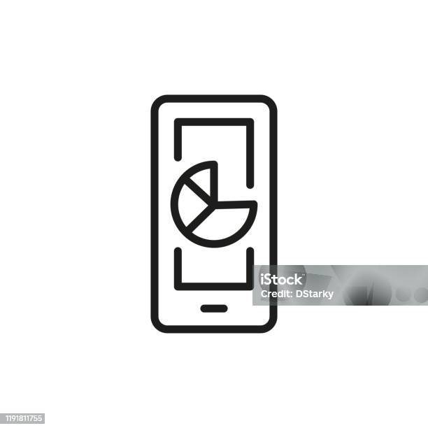 Icône Simple De Ligne Danalyse Mobile Vecteurs Libres De Droits Et Plus