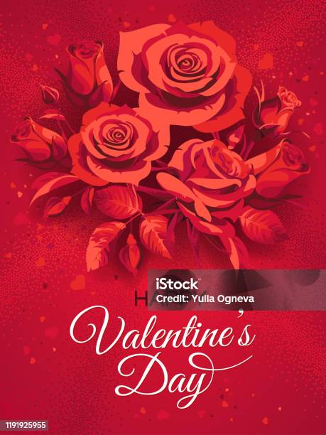 Template Kartu Ucapan Hari Valentine Vertikal Dengan Teks Ilustrasi