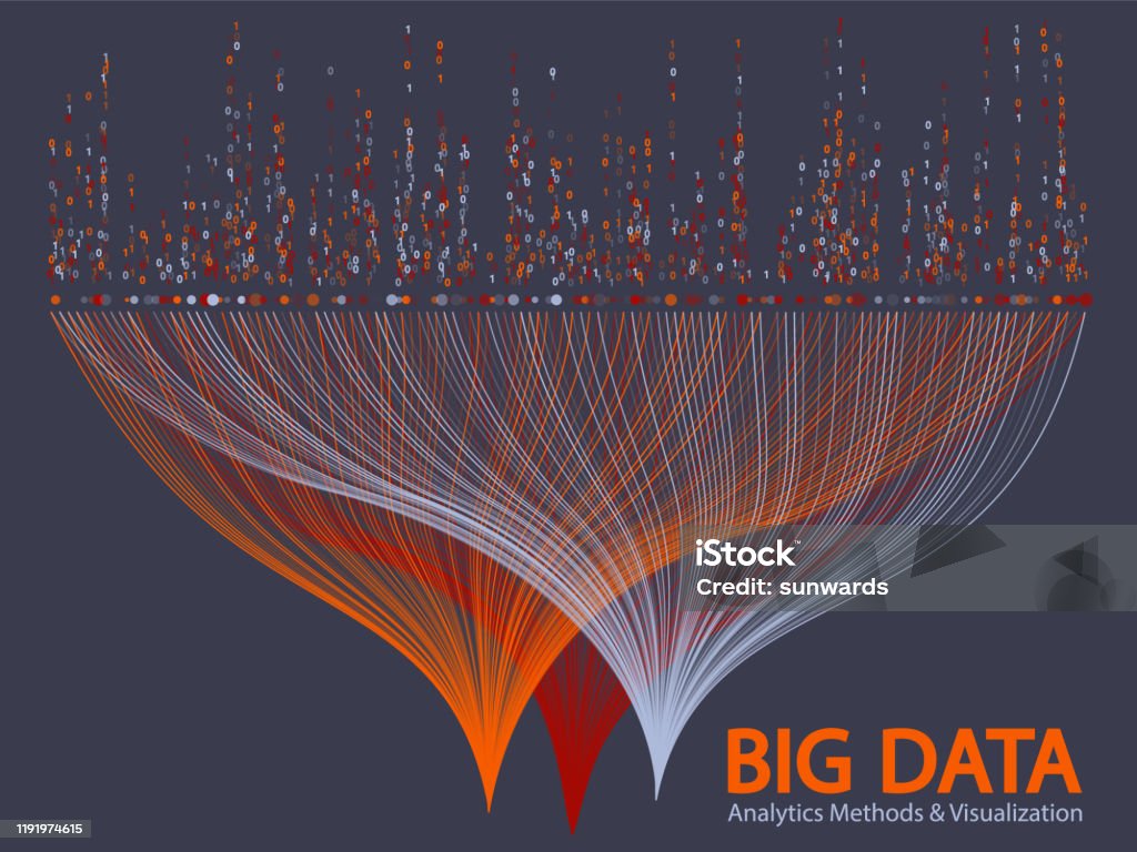 Big Data Visualization Concept Vector Stock Illustration Download Image Now Big Data Binary