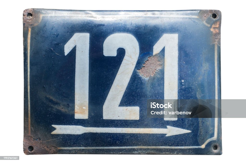 Weathered Enameled Plate Number 121 Stock Photo - Download Image Now ... Weathered Enameled Plate Number 121 Stock Photo - Download Image Now ...