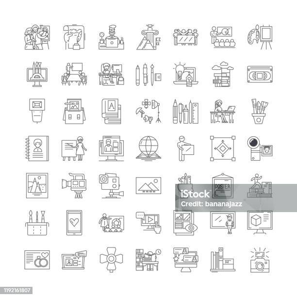 Icônes Linéaires De Portefeuille Et De Promotion Signes Symboles