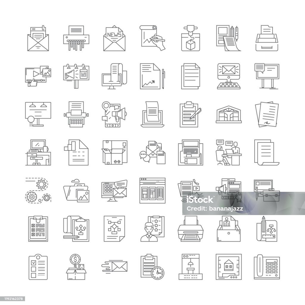 Impression Proccess Icônes Linéaires Signes Symboles Dillustration De ... Impression Proccess Icônes Linéaires Signes Symboles Dillustration De ...