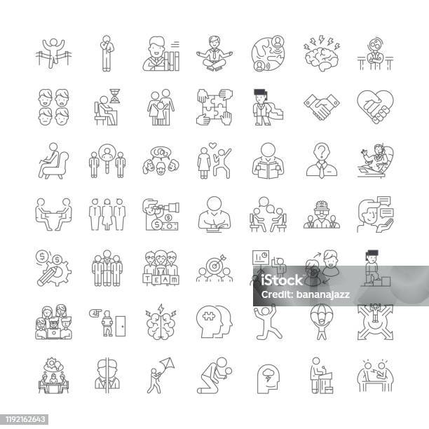 Graphismes Linéaires De Psychologie Signes Symboles Dillustration De