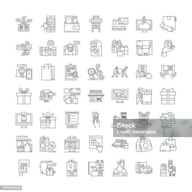 Icônes Linéaires De Vendeur Signes Symboles Dillustration De Ligne De ... Icônes Linéaires De Vendeur Signes Symboles Dillustration De Ligne De ...