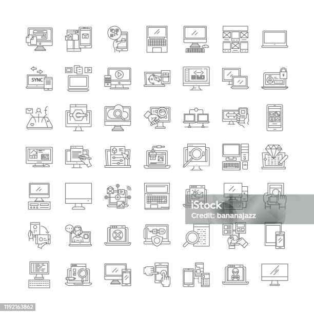 Icônes Linéaires Dorganisation De Serveur Signes Symboles Dillustration ... Icônes Linéaires Dorganisation De Serveur Signes Symboles Dillustration ...