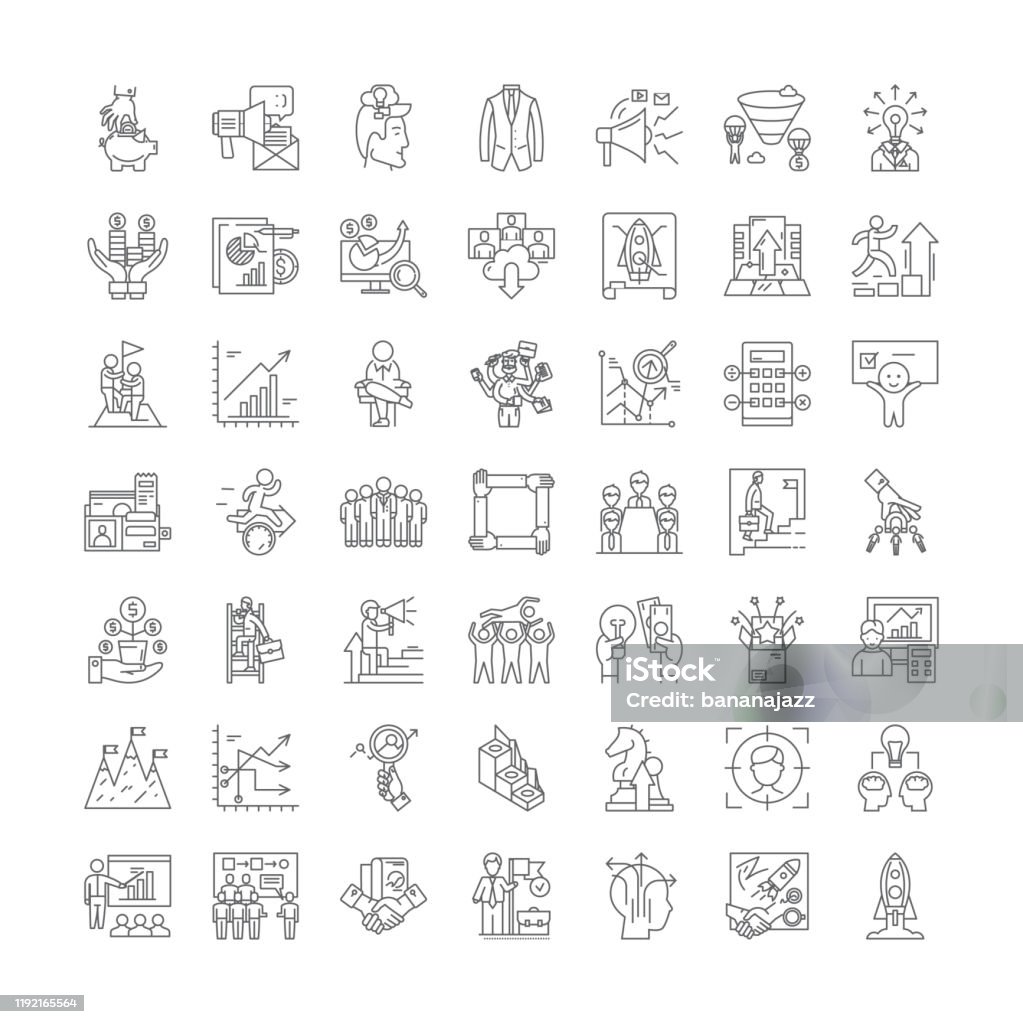 Icônes Linéaires De Gestion De Démarrage Signes Symboles Dillustration ... Icônes Linéaires De Gestion De Démarrage Signes Symboles Dillustration ...