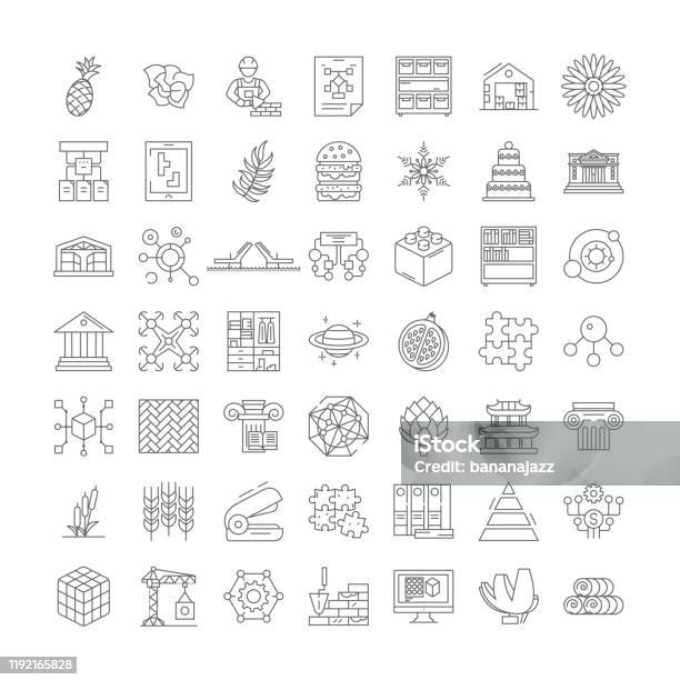 Organisation Dicônes Linéaires De Signes De Symboles Dillustration De