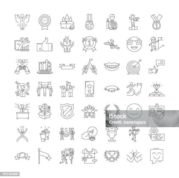 Icônes Linéaires De Gagnant Signes Symboles Dillustration De Ligne De ... Icônes Linéaires De Gagnant Signes Symboles Dillustration De Ligne De ...