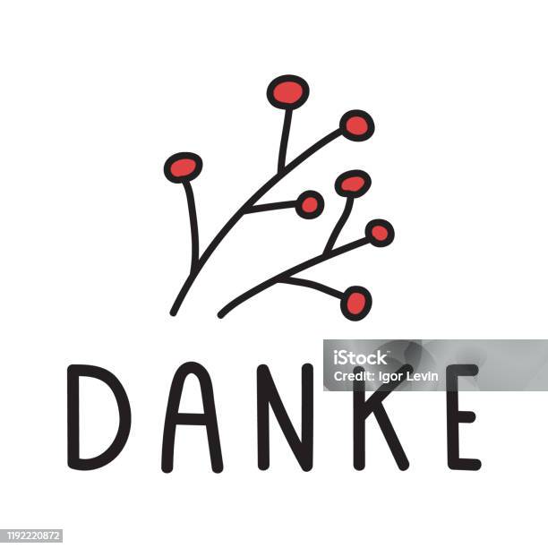 Ilustración De Danke Es Gracias En Alemán Y Más Vectores Libres De