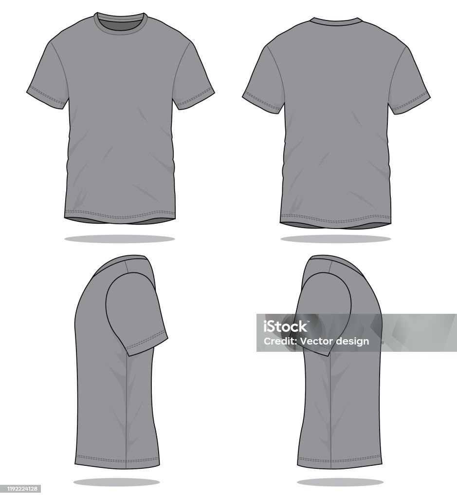 Vetores De Vetor Cinza Da Tshirt Para O Molde E Mais Imagens De Algodão