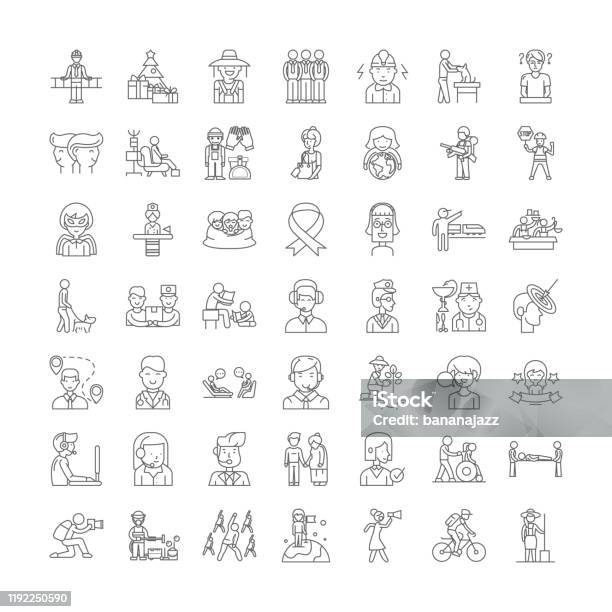 Icônes Linéaires Volontaires Signes Symboles Dillustration De Ligne ... Icônes Linéaires Volontaires Signes Symboles Dillustration De Ligne ...