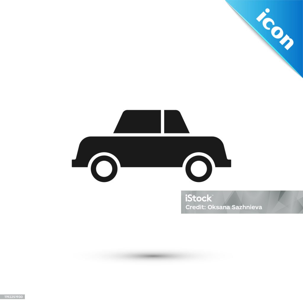 Vetores De Ícone Preto Do Carro Isolado No Fundo Branco Ilustração Do