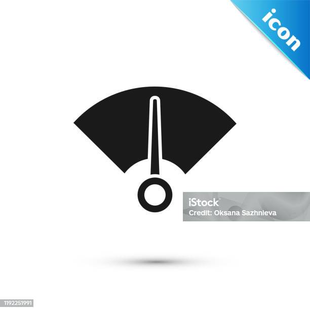 Ilustración De Icono De Velocímetro Negro Aislado Sobre Fondo Blanco