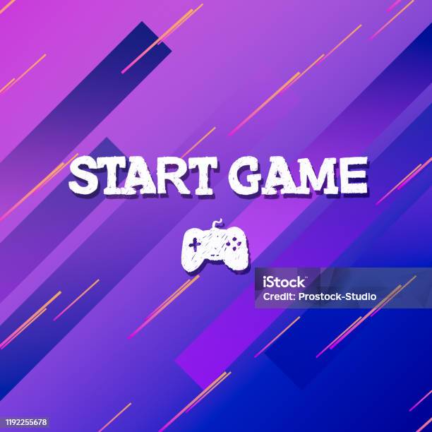 Mulai Teks Permainan Dengan Joystick Gamepad Konsep Gamifikasi