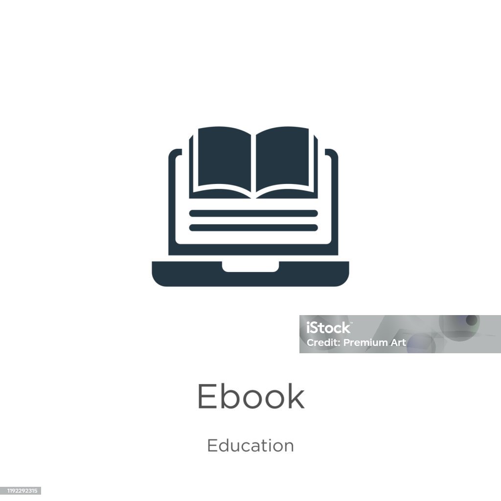 Vetores De Vetor Do Ícone Do Ebook Ícone Liso Na Moda Do Ebook Da