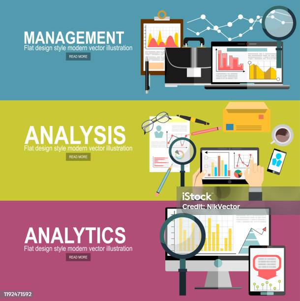 Vektor Desain Datar Modern Dan Analisis Dan Perencanaan Bisnis