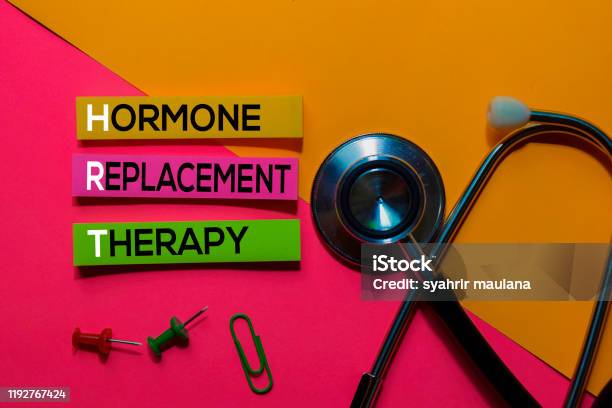 Hrt Hormone Replacement Therapy Acronym On Sticky Notes Office Desk