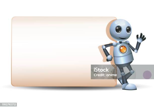 Ilustrasi 3d Robot Kecil Bersandar Komunikasi Tanda Kosong Besar ... Ilustrasi 3d Robot Kecil Bersandar Komunikasi Tanda Kosong Besar ...