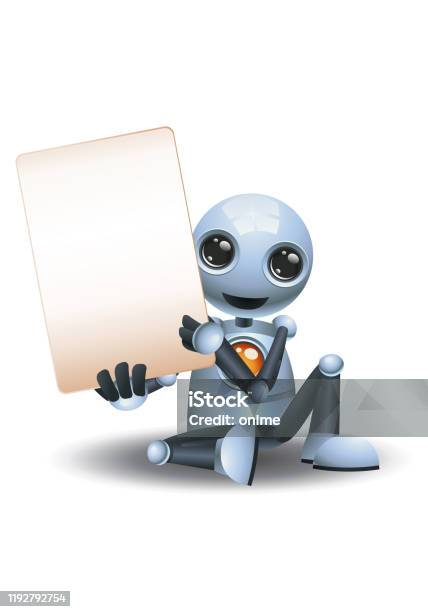 Ilustrasi 3d Robot Kecil Memegang Komunikasi Tanda Kosong Saat Duduk Di ... Ilustrasi 3d Robot Kecil Memegang Komunikasi Tanda Kosong Saat Duduk Di ...