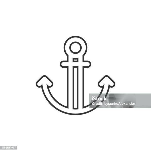 Icône Dancre De Bateau Dans Le Modèle Plat Illustration De Vecteur De
