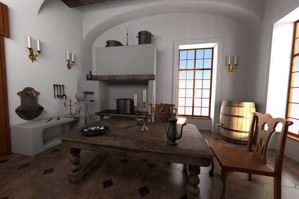 Free picture: Medieval kitchen with a round oven at Santa Catalina ...
