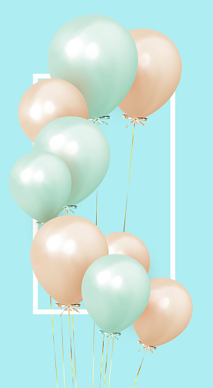 Fond Festif Avec Des Ballons Dhélium Des Objets 3d Célébrez Un