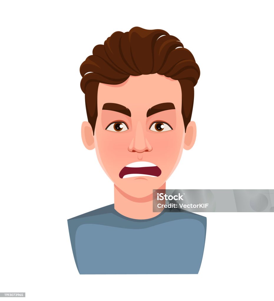 Face Expression Of Handsome Man Angry Stock Illustration Download Image Now Adult Adults