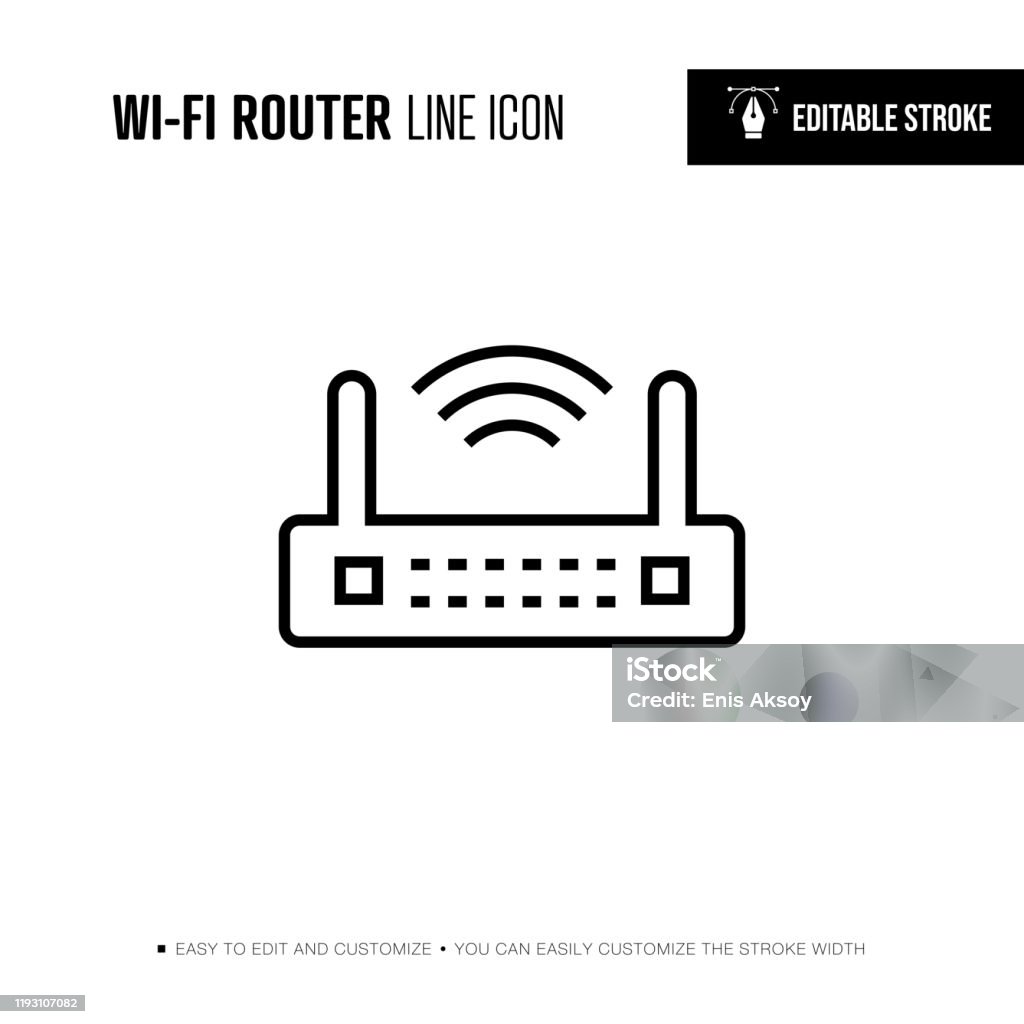 Wifi Router Line Icon Editable Stroke Stock Illustration - Download ... Wifi Router Line Icon Editable Stroke Stock Illustration - Download ...