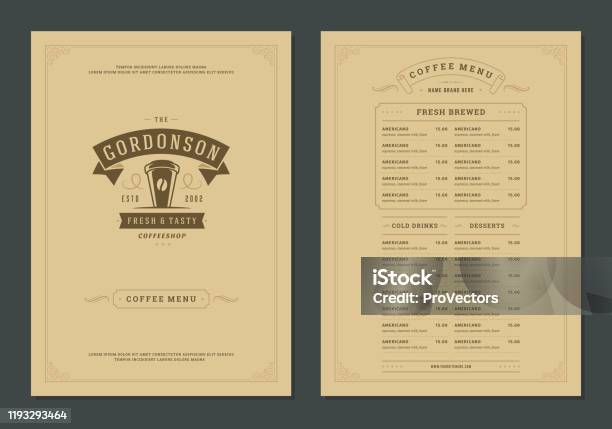 Selebaran Template Desain Menu Kopi Untuk Bar Atau Kafe Dengan Offee