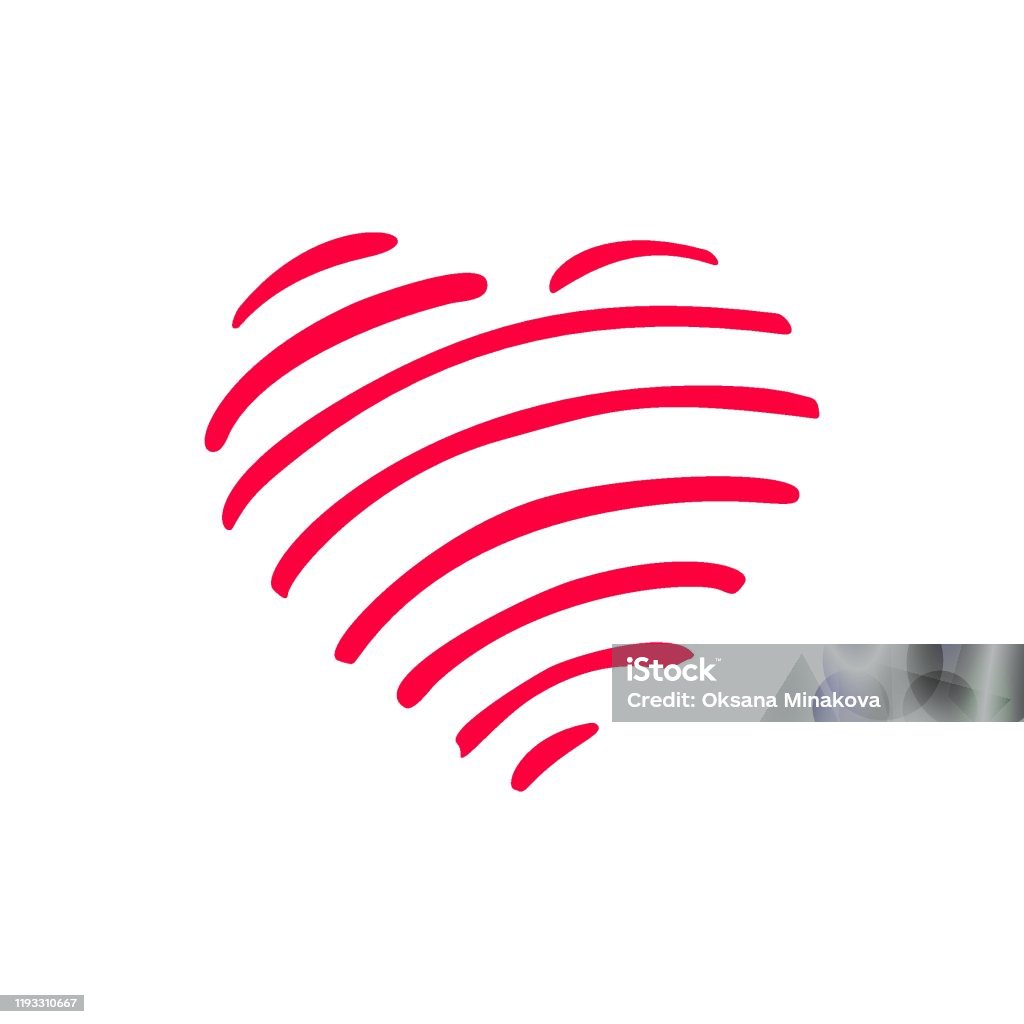 Minimalistische Hand Gezeichnet Rotes Herzsymbol Isoliert Auf Weißem ... Minimalistische Hand Gezeichnet Rotes Herzsymbol Isoliert Auf Weißem ...