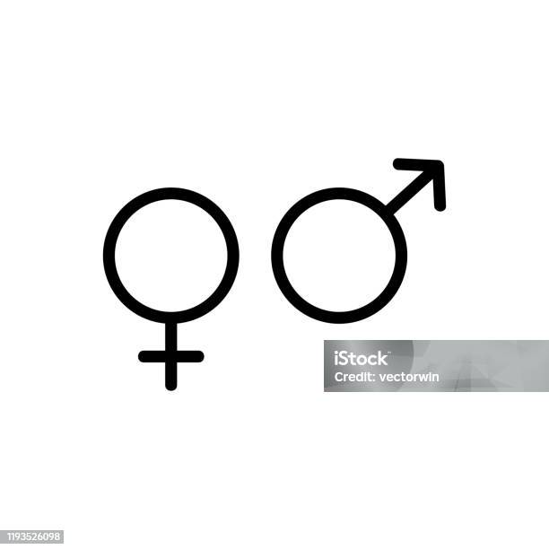 Pria S Dan Wanita Ikon Toilet Vektor Ilustrasi Simbol Kontur Terisolasi