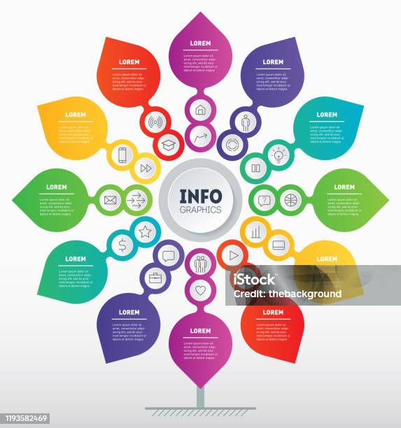 Présentation Dentreprise Ou Concept Graphique Info Avec 12 Étapes Et 24