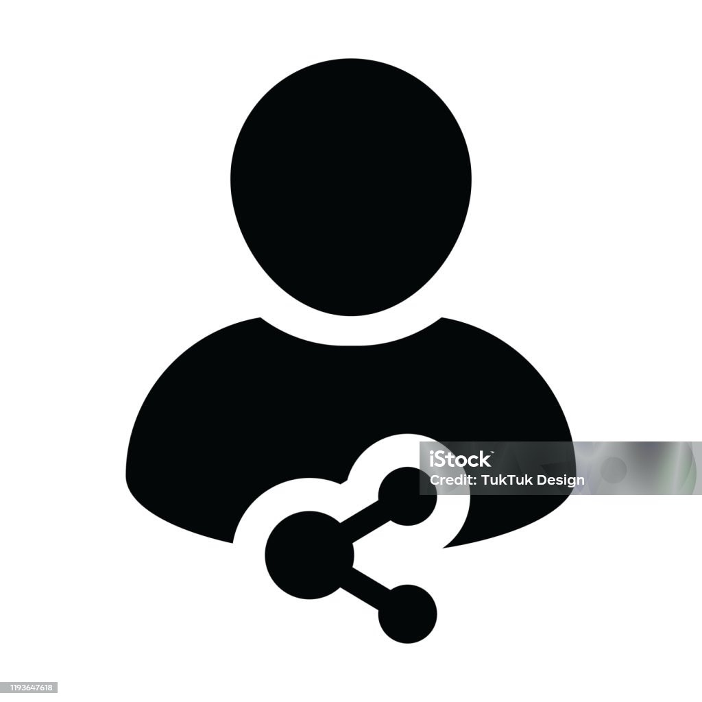 Partager Le Symbole Davatar De Profil De Personne Masculine De Vecteur