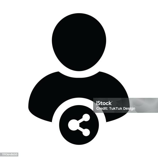 Partager Le Symbole Davatar De Profil De Personne Masculine De Vecteur