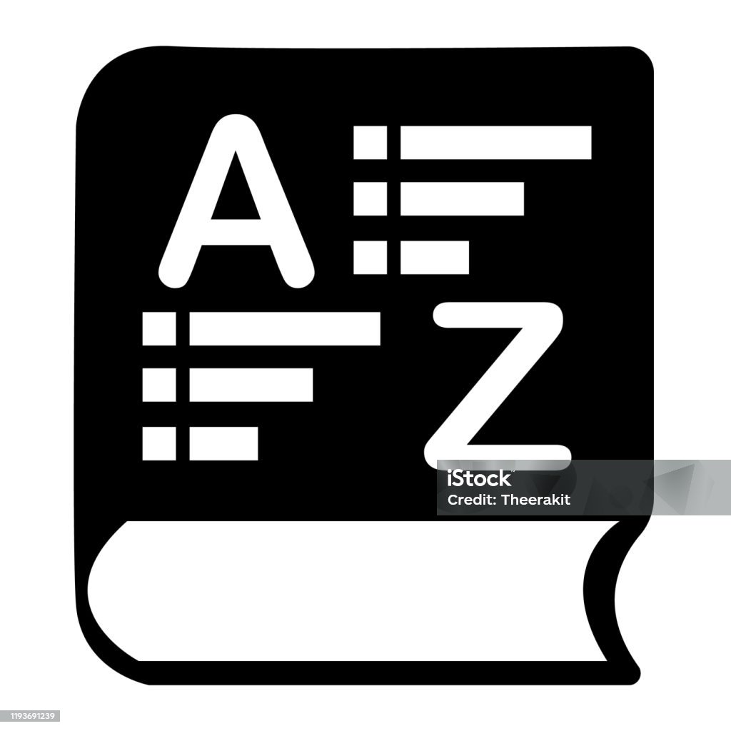 Icône De Vocabulaire Sur Le Fond Blanc Style Plat Signe De Glossaire De