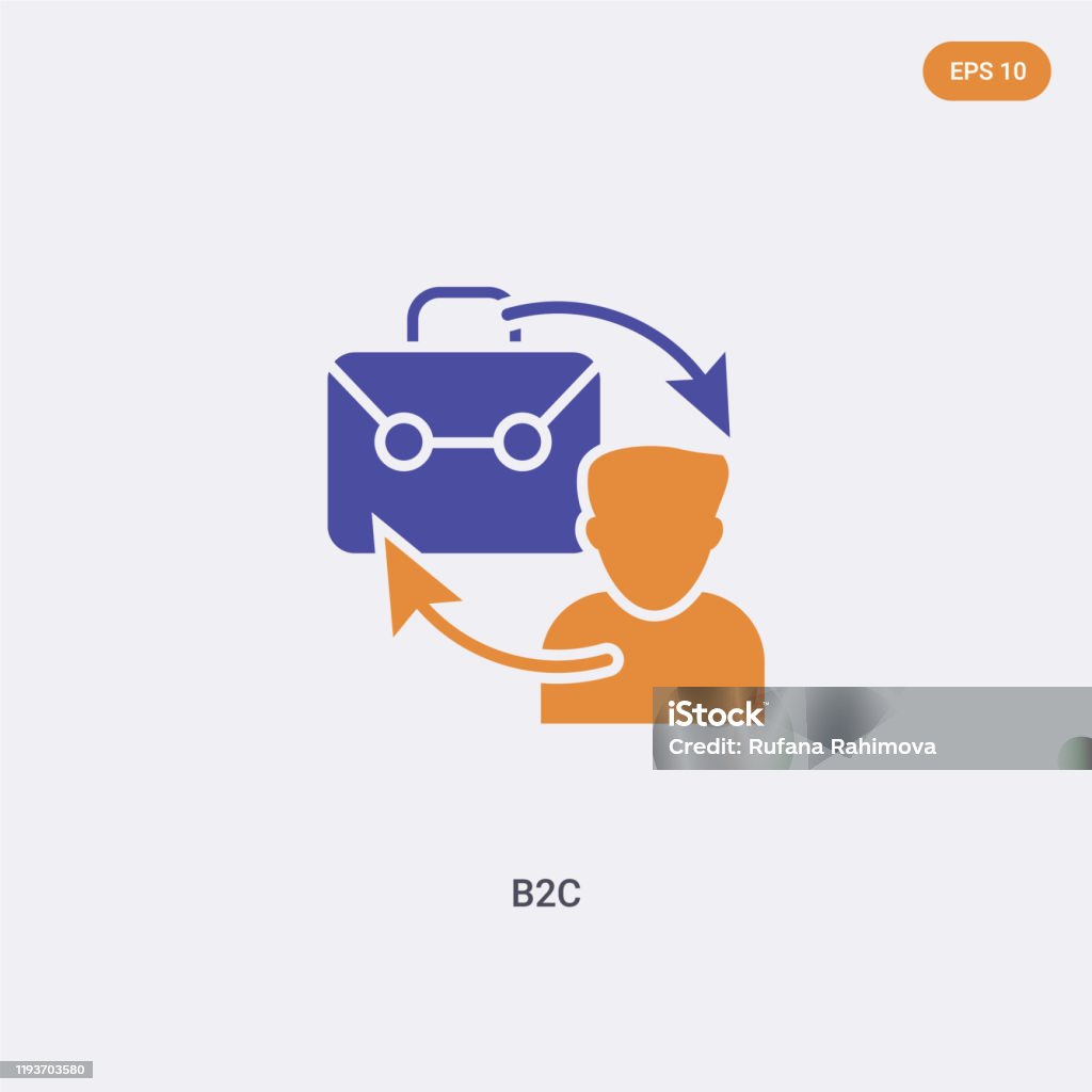 2 Color B2c Concept Vector Icon Isolated Two Color B2c Vector Sign Symbol Designed With Blue And