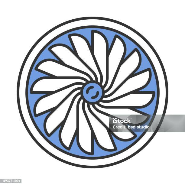 Icône De Couleur De Turbine Davion Vecteurs Libres De Droits Et Plus D