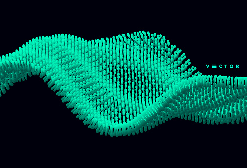 Molecular Wave Abstract Background With Dynamic Particles Layer Of
