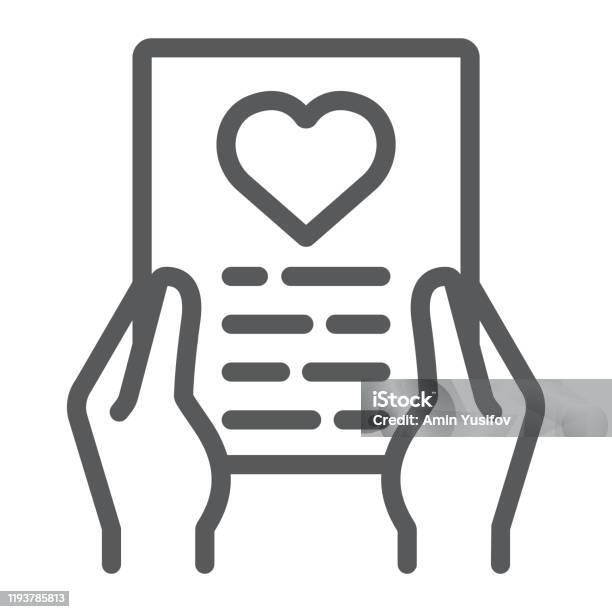 Icône De Ligne De Lettre Damour Valentine Et Vacances Signe Denveloppe
