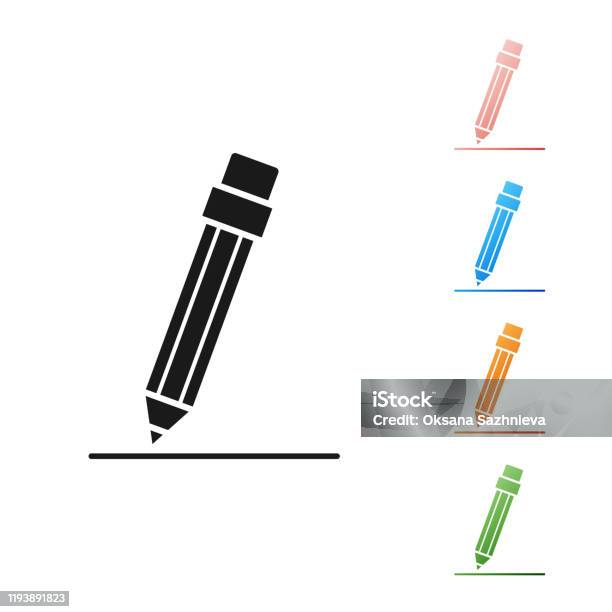 Crayon Noir Avec La Gomme Et Licône De Ligne Disolement Sur Le Fond