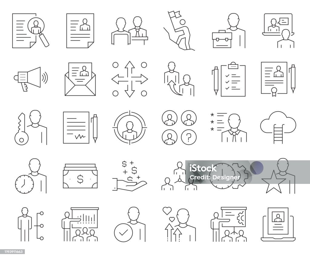 Ilustración De Conjunto Simple De Iconos De Línea Vectorial