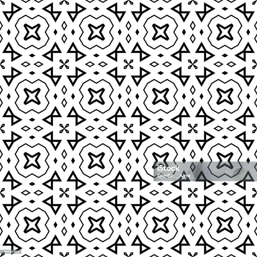 Abstract Thin Line Seamless Pattern Linear Ornamental Geometric