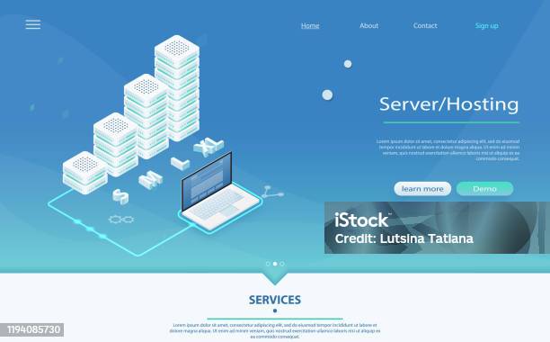 Server 3d Dan Jaringan Koneksi Pusat Data Ilustrasi Stok Unduh Gambar