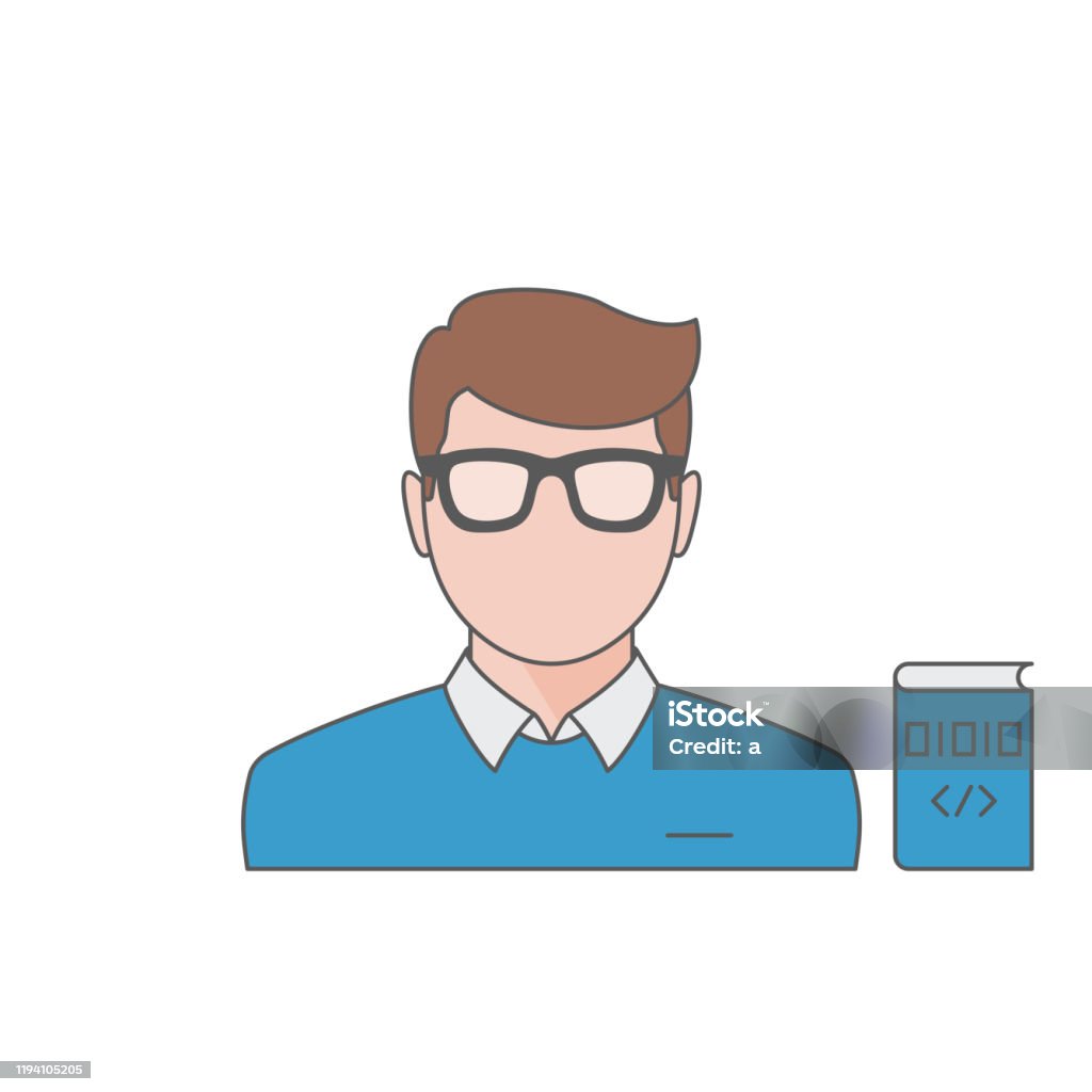 Programmer Man Character Coding Cartoon Stock Illustration Download