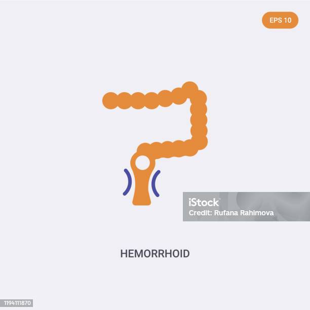 2 Color Hemorrhoid Concept Vector Icon Isolated Two Color Hemorrhoid