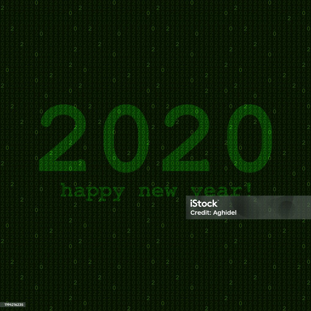 Happy New Year Text On Repetitive Background Vector Digital Matrix ... Happy New Year Text On Repetitive Background Vector Digital Matrix ...