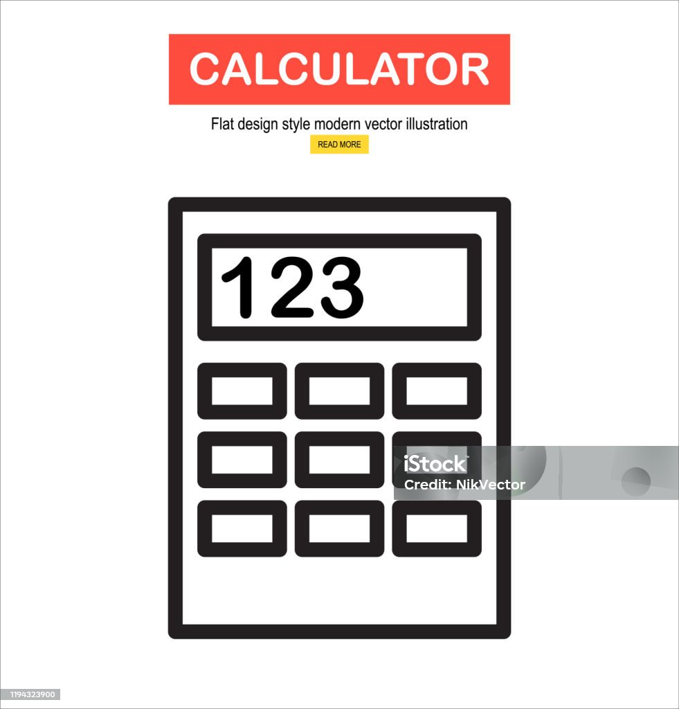 Icône De Calculatrice Illustration De Vecteur Style De Conception Plat