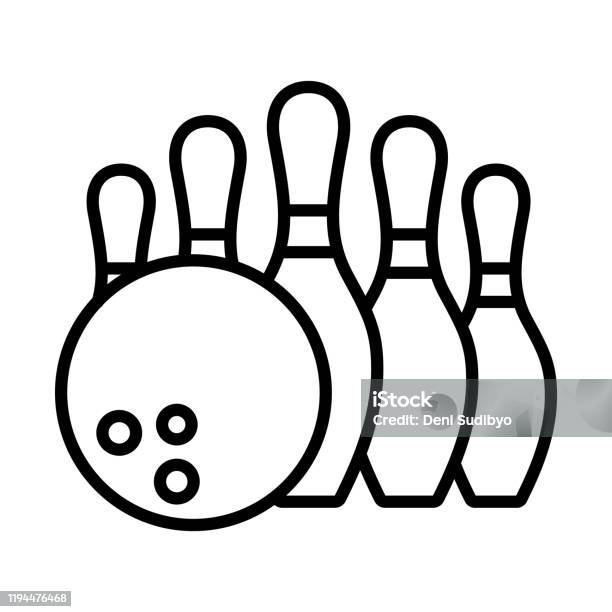 Templat Desain Ikon Pin Dan Vektor Bola Bowling Ilustrasi Stok Unduh
