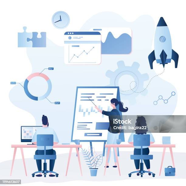 Presentasi Bisnis Dan Diskusi Di Kantor Pengembangan Startup Baru Kerja